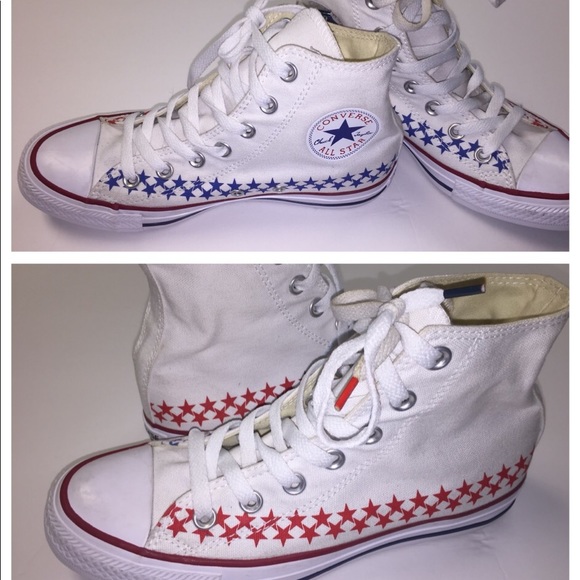Converse | Shoes | New Chuck Taylor Converse Red Blue Star Shoes Sz M ...